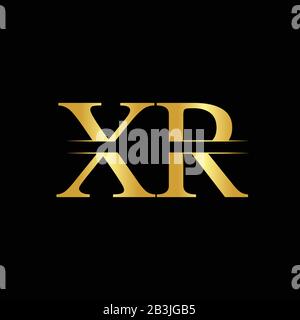 Creative Letter XR Logo Vector With Gold and Silver Colors. Abstract ...