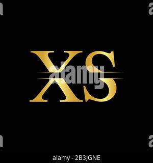 Creative Letter XS Logo Vector With Gold and Silver Colors. Abstract ...