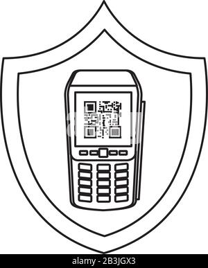 qr code paper and shield vector design Stock Vector Image & Art - Alamy