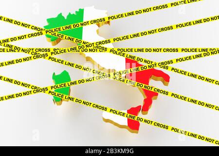 3d rendering of Italy map and flag on white background Stock Photo - Alamy