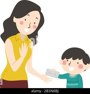 Illustration of a Kid Boy Giving Out Papers as a Classroom Paper Patrol ...