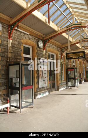 Advertising signs and information boards at Torquay Railway Station ...