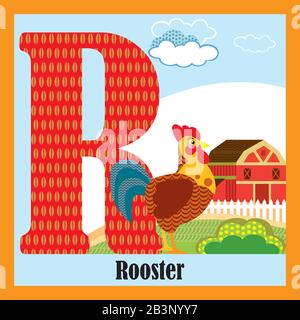 cartoon illustration of R letter for rooster Stock Vector Image & Art ...