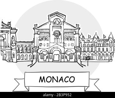 Vector Drawing of Sketch Style Monaco Flag Stock Vector Image & Art - Alamy