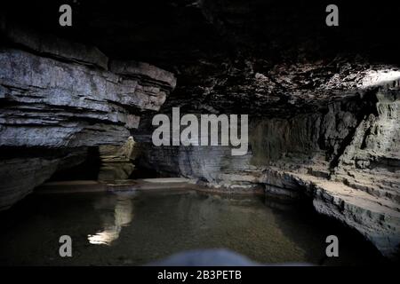 Spring water filled Jack Daniel Cave where the limestone filtered ...