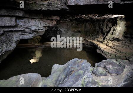 Spring water filled Jack Daniel Cave where the limestone filtered ...