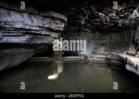 Spring water filled Jack Daniel Cave where the limestone filtered ...