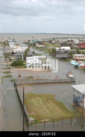 Surfside Beach, Texas USA, September 23, 2005: Storm surge from ...