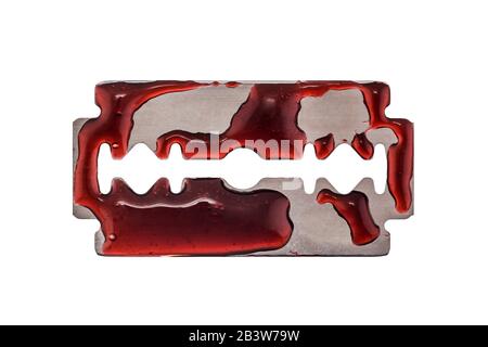 Razor blade with blood Stock Vector Art & Illustration, Vector Image ...