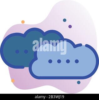 Cloud computing line fill block style icon design, Communication internet connectivity web ...