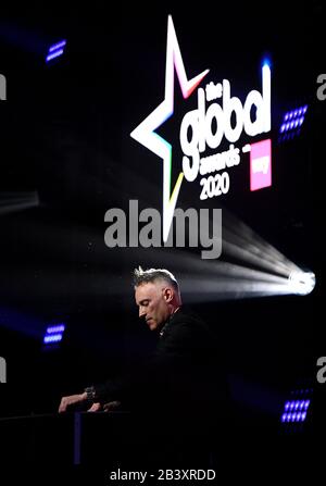 Tony Anstis on stage at the Global Awards 2020 with Very.co.uk at ...