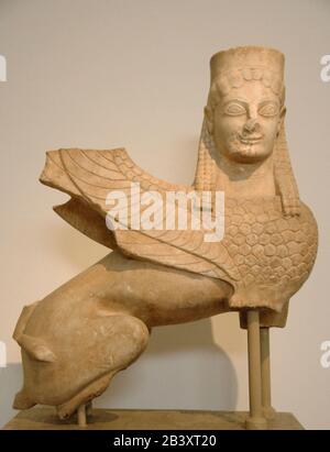 Greek style Sphinx Statue in garden of Chantilly Chateau, France Stock ...