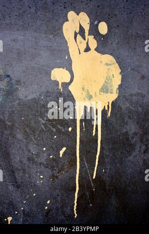 One yellow handprint Stock Photo - Alamy
