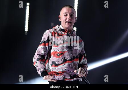 Aitch performs on stage at the Global Awards 2020 with Very.co.uk at ...