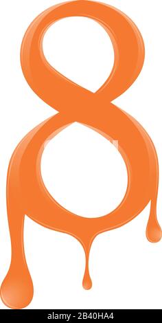 Melting Number 4 icon logo design template vector Stock Vector Image ...