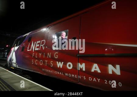 All female crew of the LNER Flying Scotswoman pose for photos by their ...