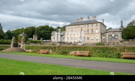 Pollok House in Pollok Country Park Glasgow Scotland with formal garden ...