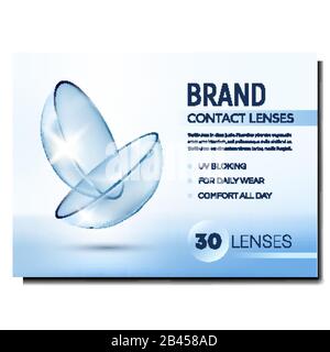Contact Lenses Creative Advertising Poster Vector Stock Vector Image ...