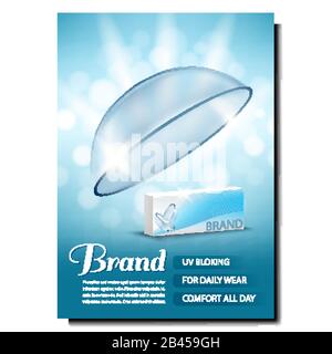 contact lens brochure flyer design template with abstract photo ...