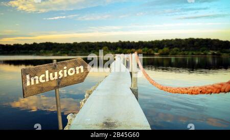 Street Sign the Direction Way to Inclusion Stock Photo - Alamy