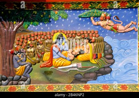 India, Madhya Pradesh, Chitrakoot, Ram ghats on Mandakini river at ...