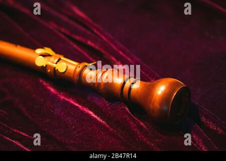 Early Music Historical Instrument - brown Baroque Oboes Stock Photo - Alamy