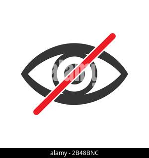 Forbidden look sign on white background. No vision sign. Prohibited ...