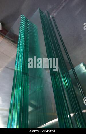 Glass factory. Newly manufactured glass Stock Photo - Alamy