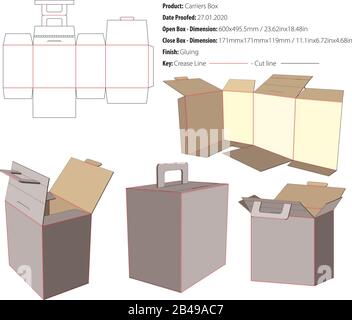 Carriers Box template die cut vector Stock Vector Image & Art - Alamy