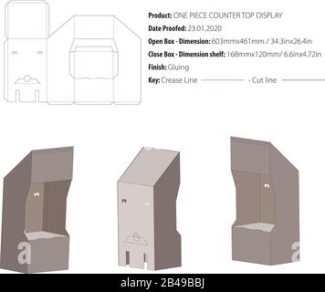 Counter display template, vector with die cut, laser cut layers ...