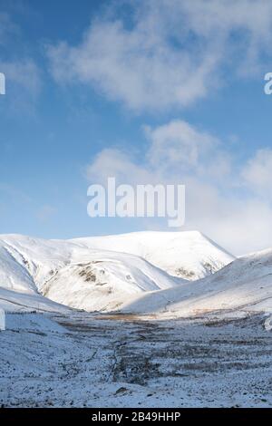 Dalveen Pass in the snow. Lowther Hills, Dumfries and Galloway ...