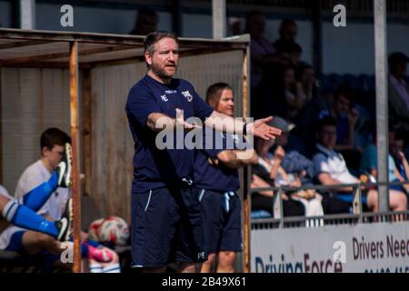 Port Talbot Town manager Paul Evans on the touchline against Barry Town ...