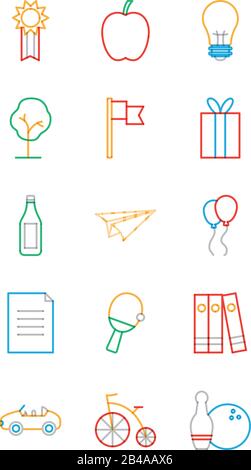 objects multiply line style icon set design, Ornament art cute idea ...