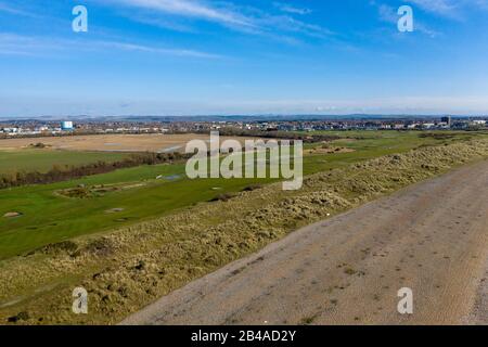 Aerial View of the beautiful links Littlehampton Golf Course which is ...