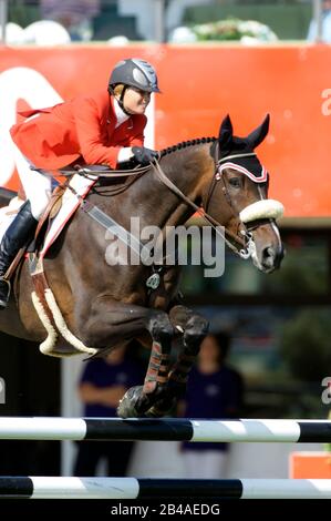 Erynn Ballard (CAN) riding Robin van Roosendael, CSIO Masters, Spruce ...