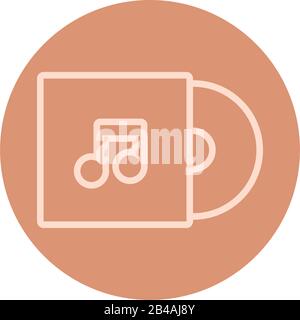 music vinyl disk record block and line icon Stock Vector Image & Art ...