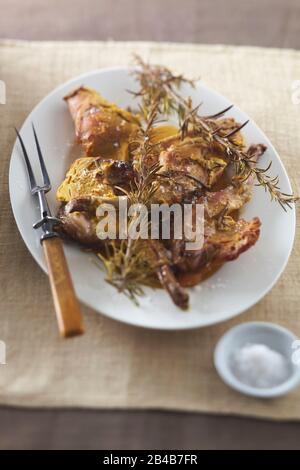 Stewed, mustard rabbit Stock Photo - Alamy