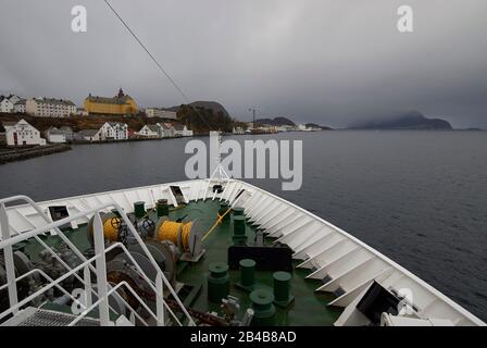 Departing from the ferry terminal Alesund, Norway Stock Photo - Alamy
