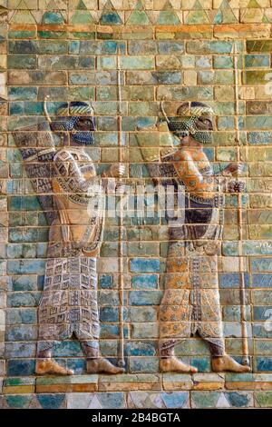 Louvre. Frieze of Archers of Susa. Persian art, (5th century BC Stock ...