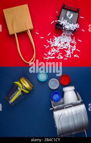 Pollution and Garbage objects Background - Collage Stock Photo - Alamy