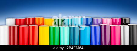 colored vinyl car wrapping or plotter cutting sticker film rolls. Film ...