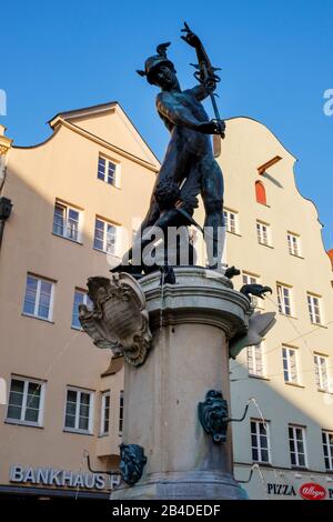 Augsburg, Bavaria, Germany - The Fountain of Mercury on Maximilian ...