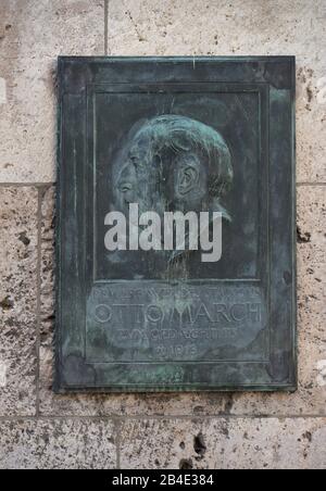 Gedenktafel, Otto March, Marathontor, Olympiastadion, Charlottenburg ...