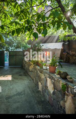 Armenia, Areni, cafe courtyard, morning Stock Photo - Alamy