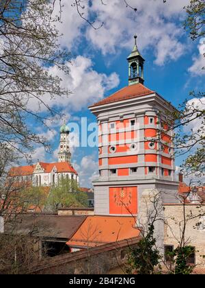 Germany, Bavaria, Augsburg, Red Gate and water towers Stock Photo - Alamy
