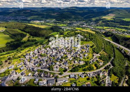 Eversberg, half-timbered village, castle ruins Eversberg, St. John the ...