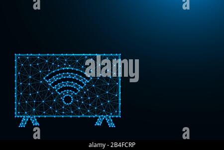 wifi signal, low poly wireframe vector illustration Stock Vector Image ...