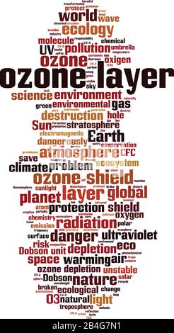Ozone layer word cloud concept. Collage made of words about ozone layer ...