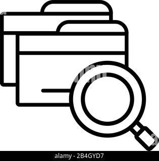 magnifying glass with digital objects in white background vector ...