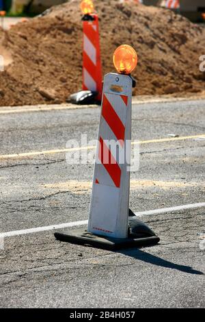 Road Lane Markers Marking Cones Bollards Temporary Stock Photo - Alamy